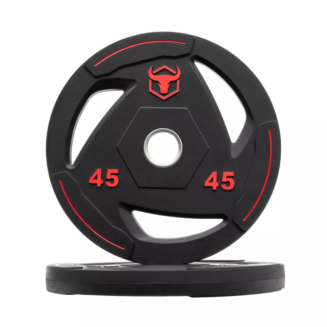 IRON BULL INTERLOCKING RUBBER COATED WEIGHT PLATES 45LB PAIR — Fitness ...